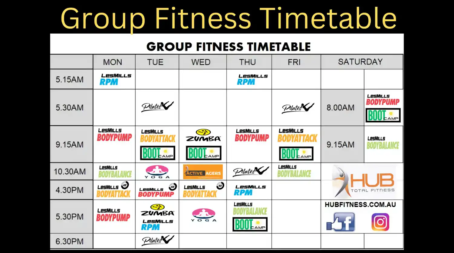 Timetable - Hub Total Fitness